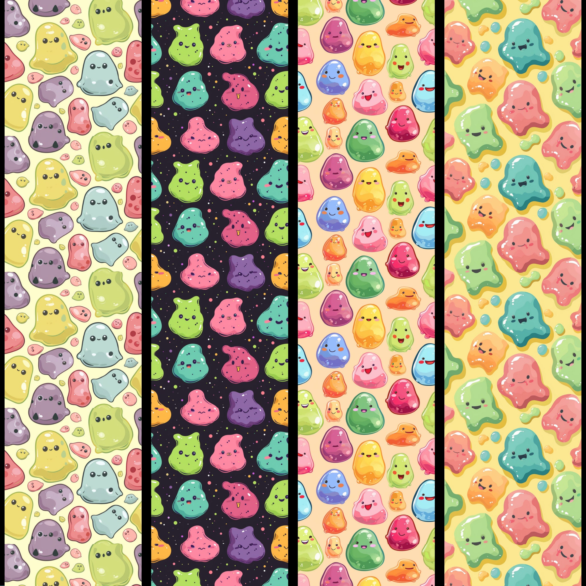 16 SEAMLESS Cute Slime Patterns | Cute Designs for Apparel, Digital Art ...