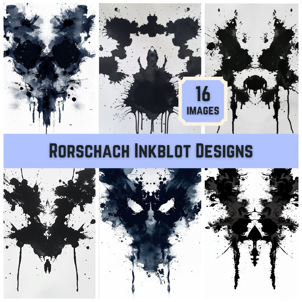 16 Rorschach Inkblot Designs, Instant Download Art, Rorschach Digital ...