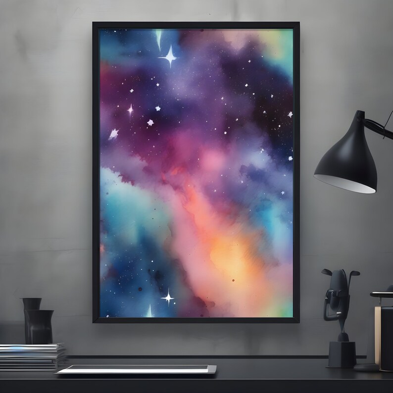 Set of 24 Watercolor Nebula Digital Prints - Etsy