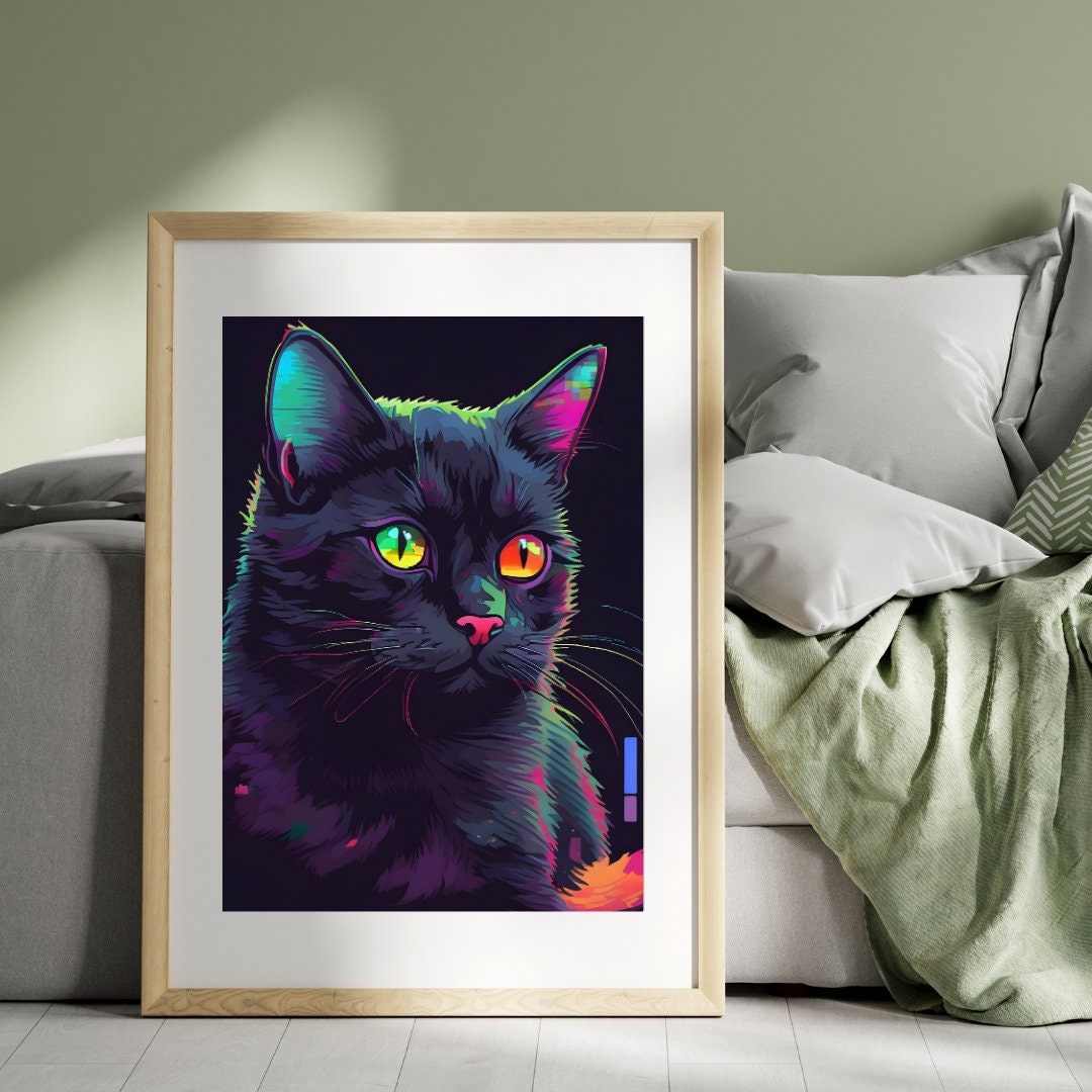 CAT Poster Designs for Cat Lover Gift Ideas WATERCOLOR Cat Artwork Set ...