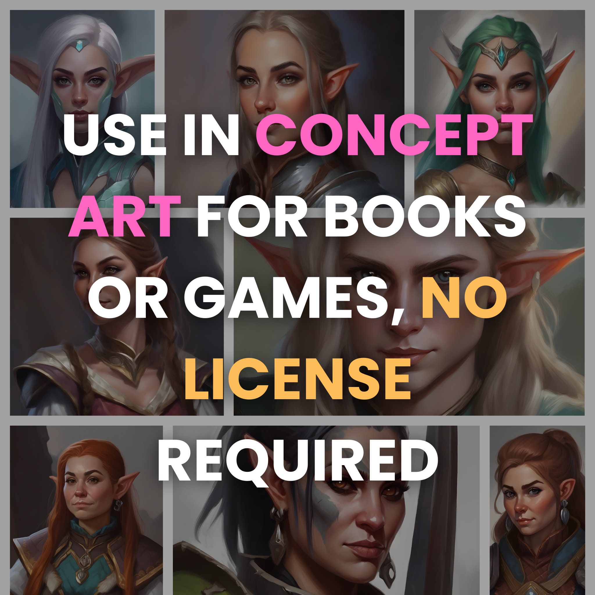 23 TTRPG Female Elf Character Portraits Half Elf Character Portraits ...