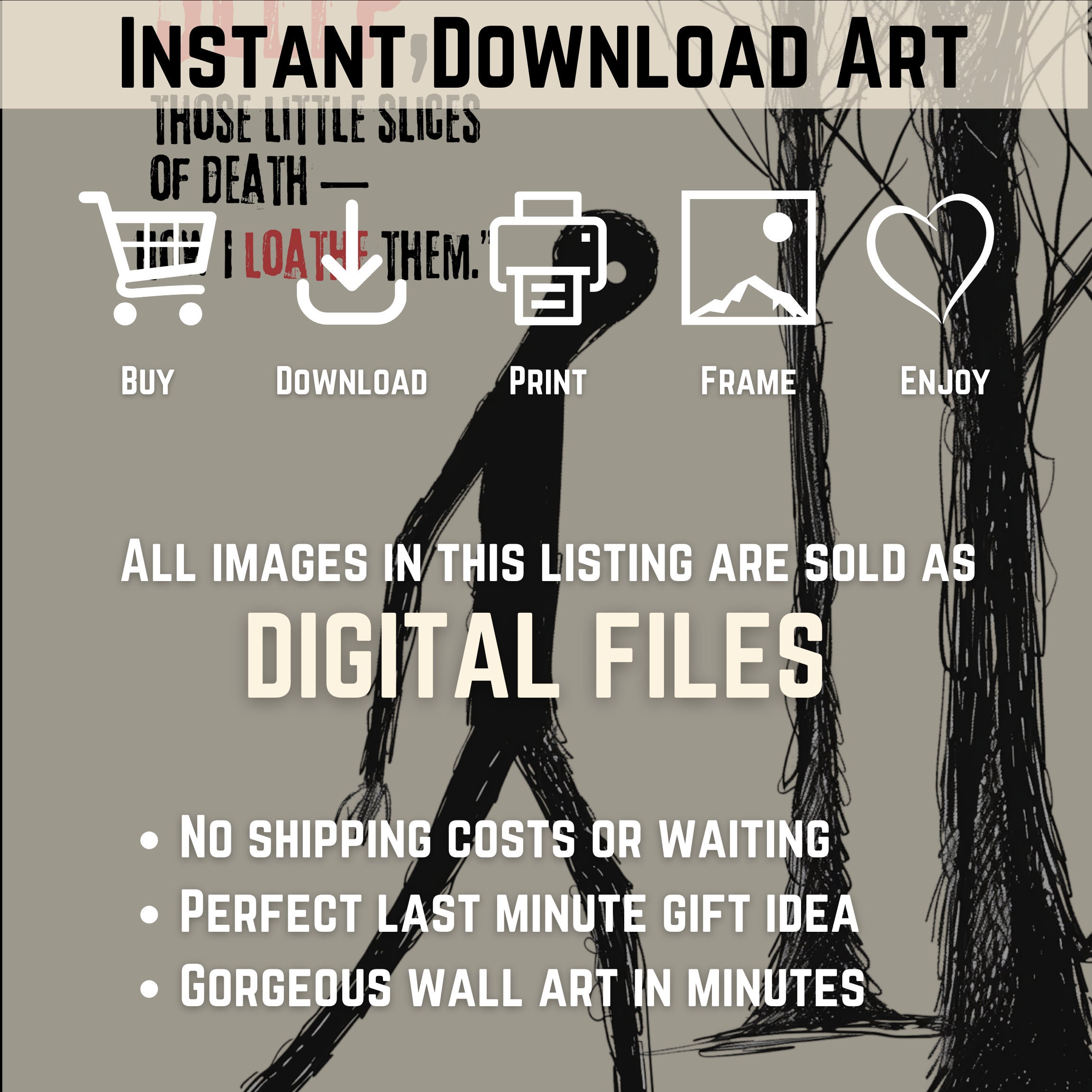 Edgar Allen Poe Quote Digital Print Instant Download Wall Art Charming ...