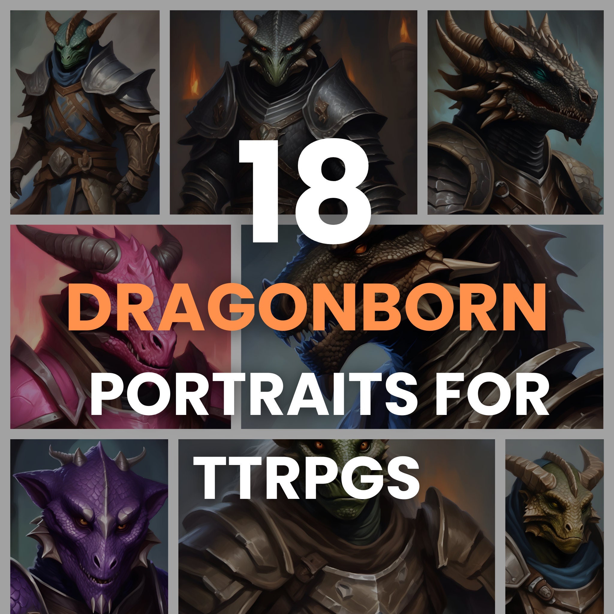 18 TTRPG Dragonborn Character Portraits Character Portraits for ...
