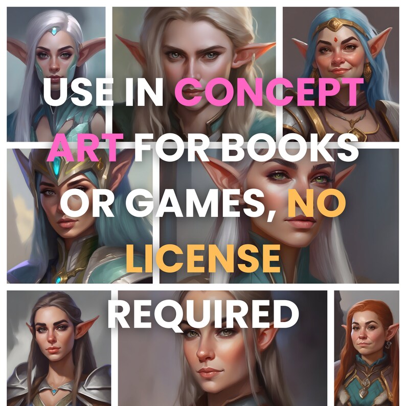 TTRPG Female Elf Character Portraits Half Elf Character Portraits for ...