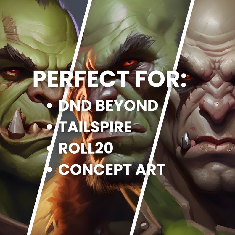 12 TTRPG Orc Character Portraits ORC MALE Character Portraits for ...