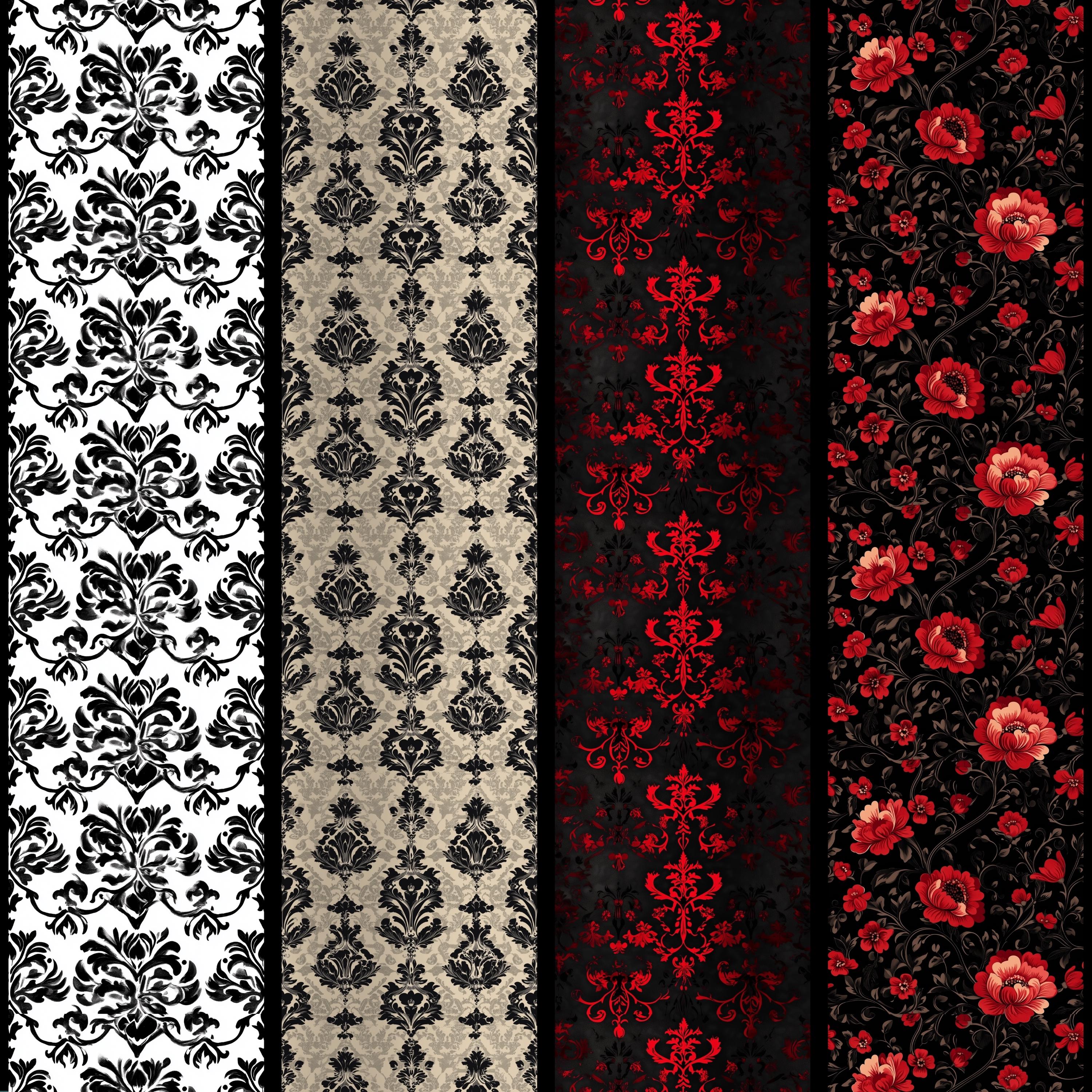 20 SEAMLESS Goth Patterns Vintage Gothic Patterns for Dresses, Clothing ...