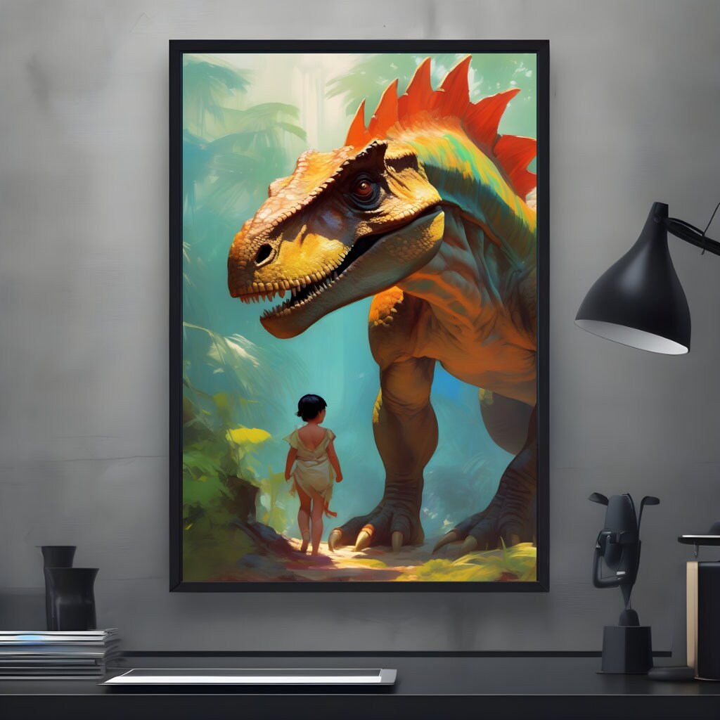 Dinosaur Prints Set of 4 Posters, Dinosaur Wall Art, T Rex Print ...