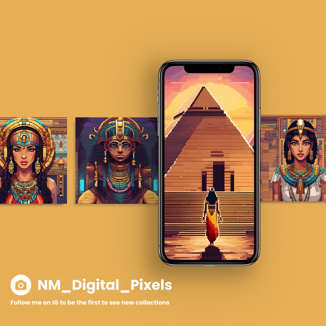 Digital Egypt Art PRINTS Set of 4 EGYPTIAN Decor for History Lover Gift Ideas Modern Decor for ...