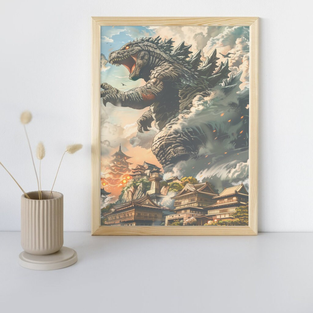 Anime Godzilla Kaiju Artwork PRINTABLE Artwork Set of 6 DIGITAL Prints ...