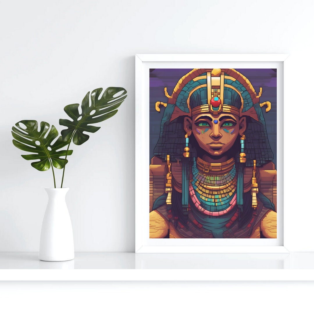 Digital Egypt Art PRINTS Set of 4 EGYPTIAN Decor for History Lover Gift ...