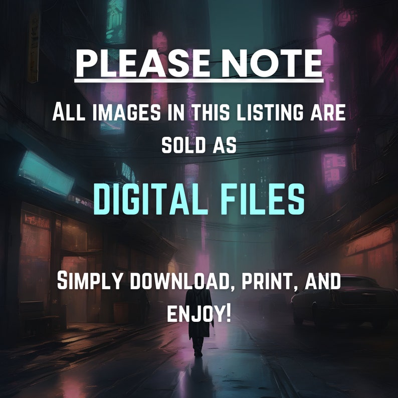 Cyberpunk Streets 1 DIGITAL PRINTS Cyberpunk Aesthetic Futuristic Decor ...