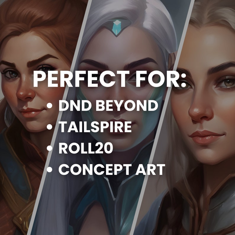 23 TTRPG Female Elf Character Portraits Half Elf Character Portraits ...