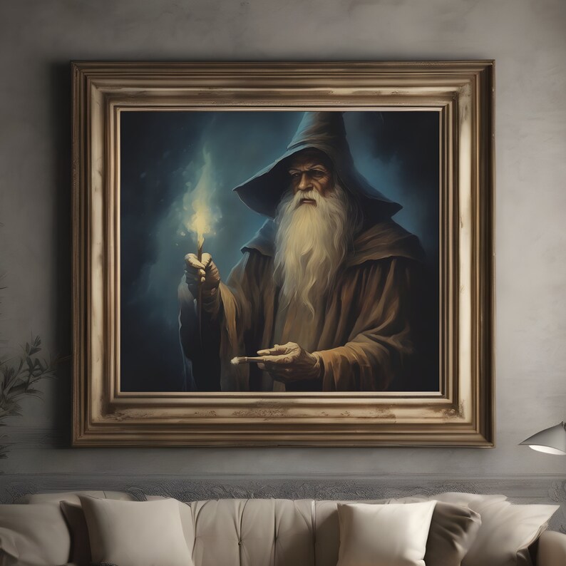 Wizard Painting 2 Moody Witchy Posters Dark Academia Wall Art Vintage ...
