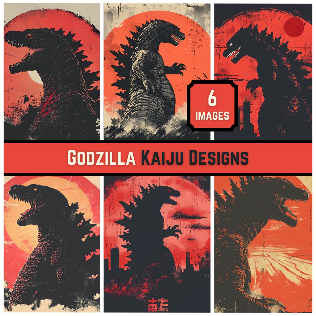 90s Anime Godzilla Kaiju Artwork - PRINTABLE Artwork | Set of 6 DIGITAL ...