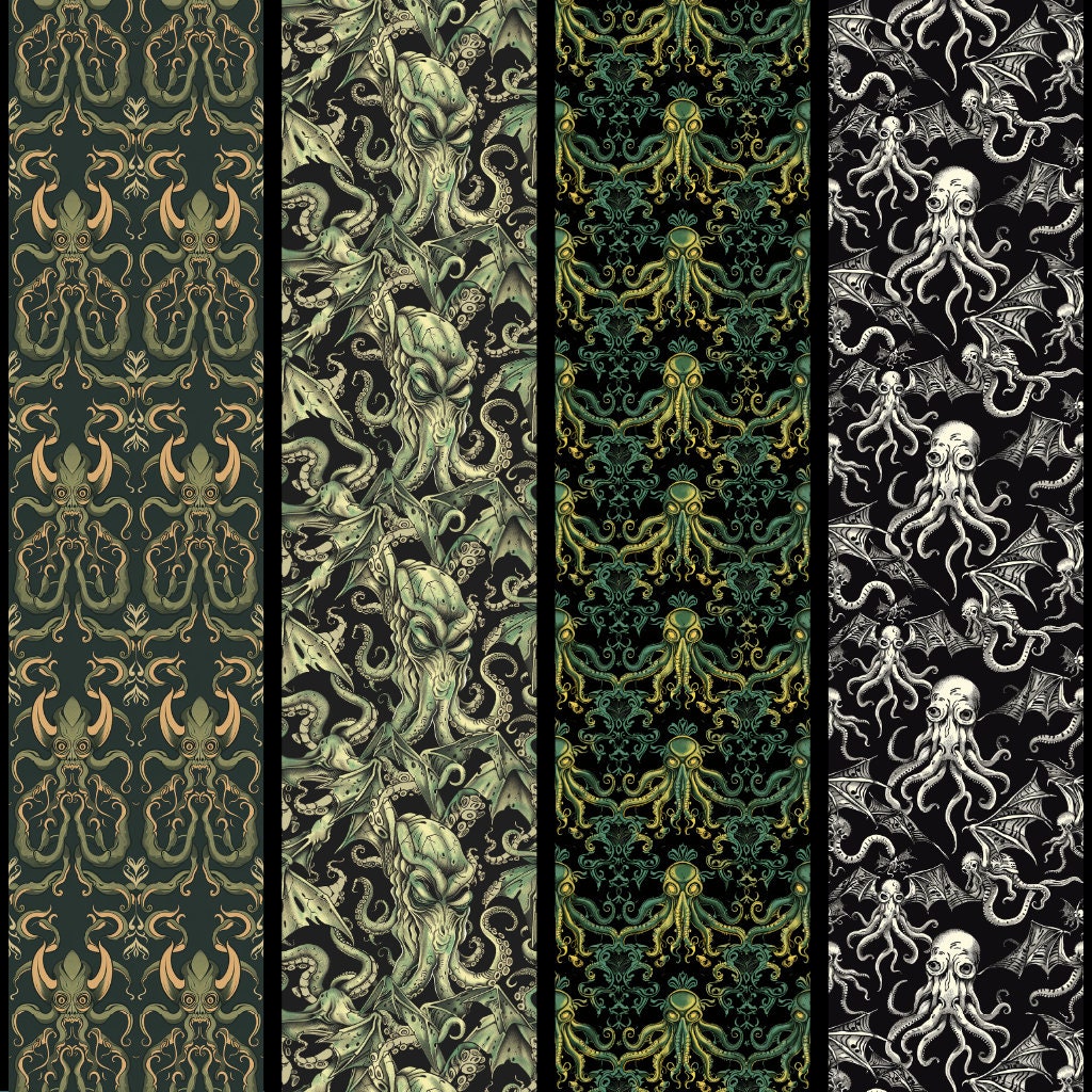 12 SEAMLESS Lovecraftian Patterns Eldritch Elegance for Fashion and Web ...