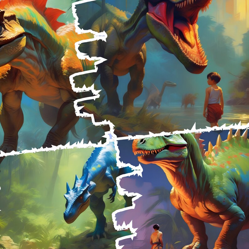 Dinosaur Prints Set of 4 Posters, Dinosaur Wall Art, T Rex Print ...