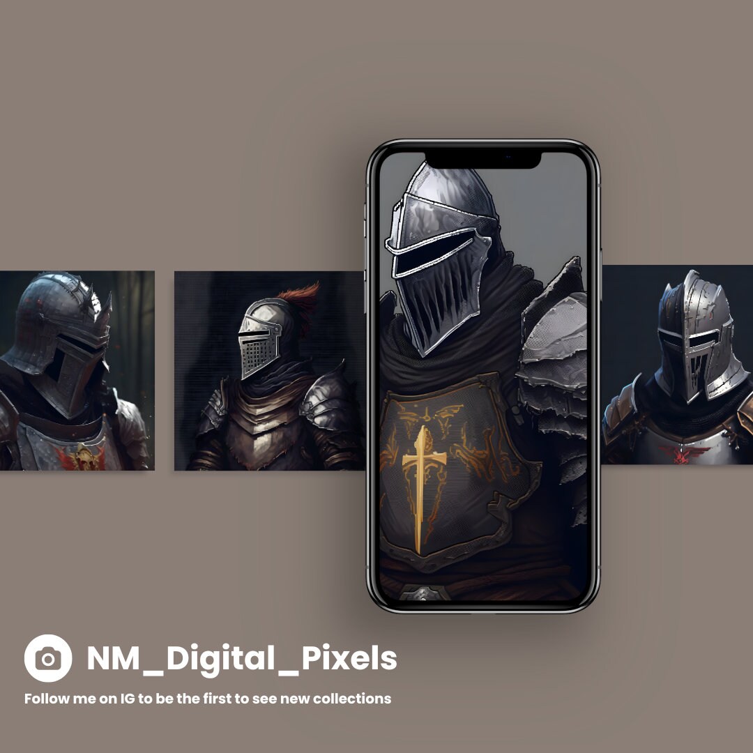 Stoic Knights Set of 4 Digital Prints Poster for Fantasy Lover Gifts ...