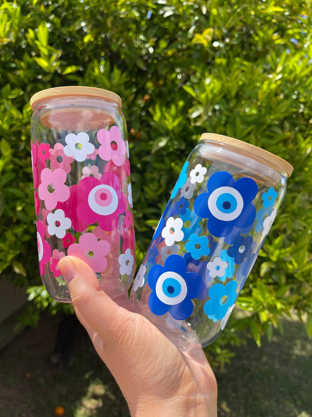 Evil Eye Glass Tumbler, Libbey Glass, Mati , Glass Can, Custom ...