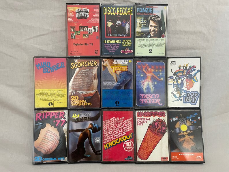 Vintage Cassette Tapes // Various Artists // Disco, Rock, Reggae ...