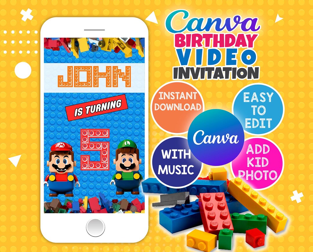 Building Blocks Birthday Video Invitation: Animated Kids Party ...