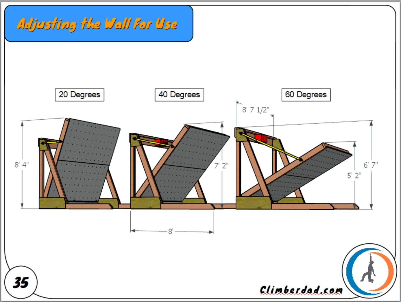 Free Standing Adjustable Climbing Wall Build Plans - Etsy