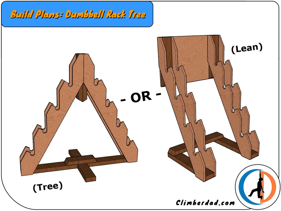 Dumbbell Rack Dumbbell Tree Build Plans, 2 for 1 - Etsy