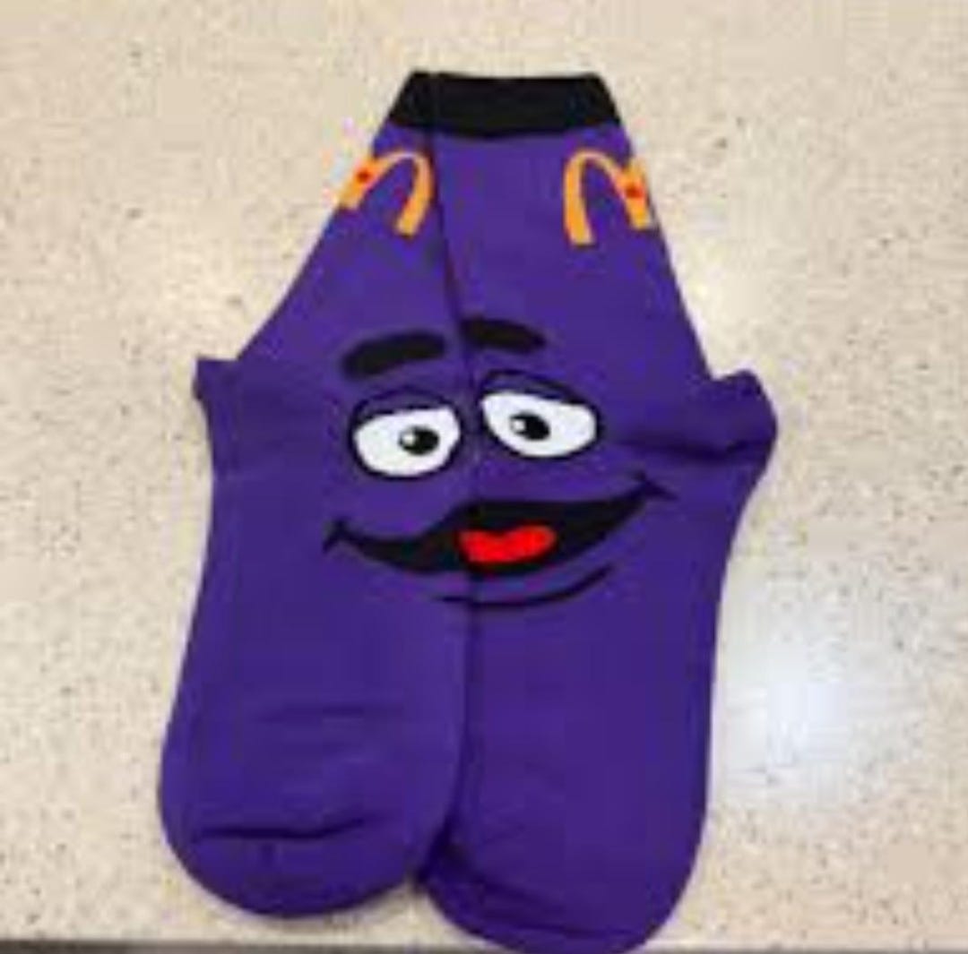 Mcdonald’s Canada 2025 Mchappy Day Grimace Socks 1 Pair Brand NEW - Etsy