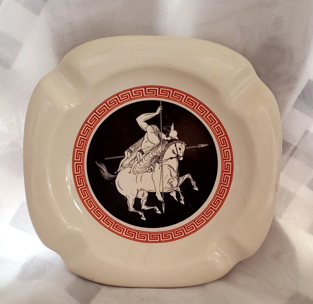 Vintage Hand Painted Greek Ashtray/ Coin Catcher. - Etsy