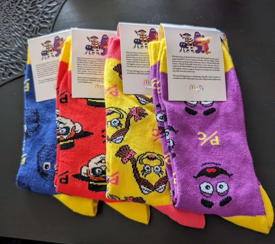Mcdonalds Canada Exclusive 4 Socks: Grimace, Hamburglar, Birdie, Fry ...