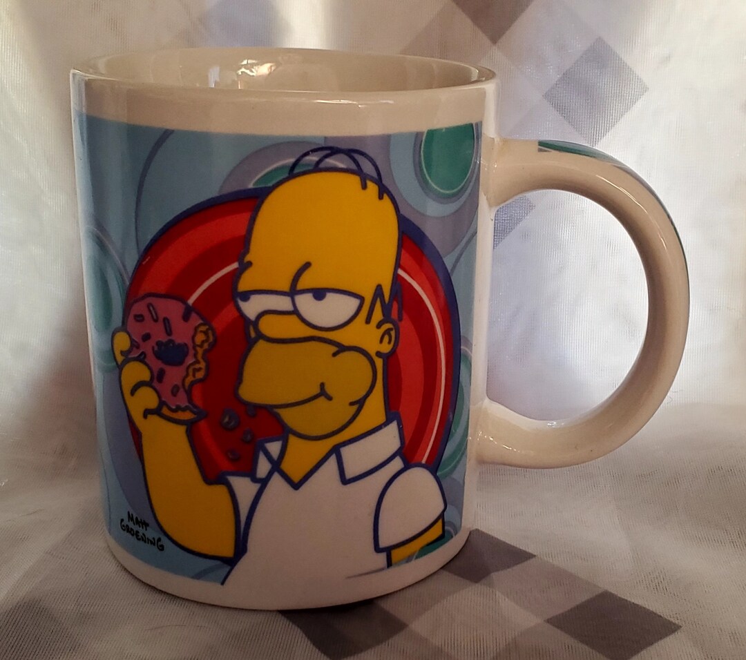 Vintage 2006 the Simpsons Coffee Mug Homer Simpson Eats Donuts - Etsy