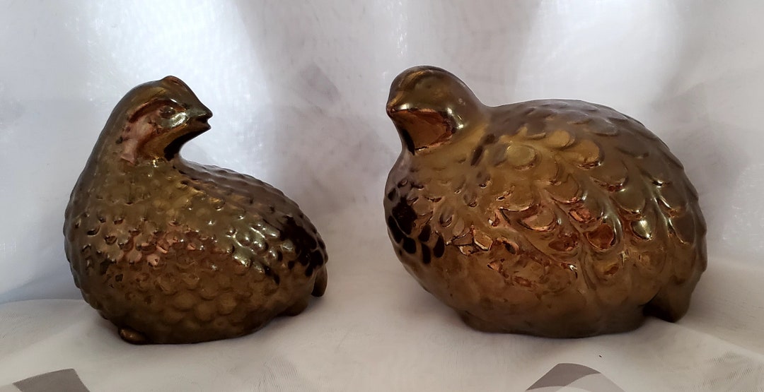 Vintage Ceramic Quail Figures, Artist Signed - Etsy
