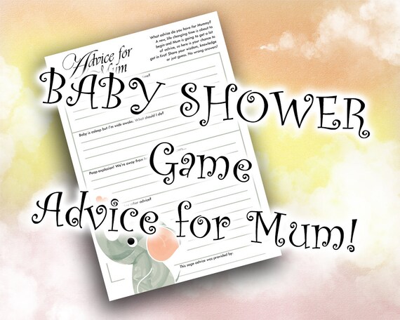 Baby Shower Game - Advice for Mum. Stork Party Game, Diaper Party ...
