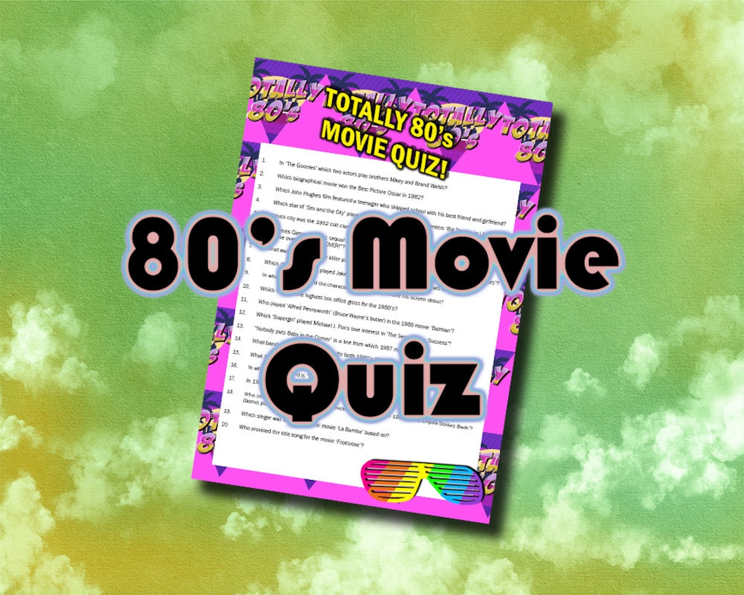 Totally 80's Movie Quiz, Retro Trivia - Etsy