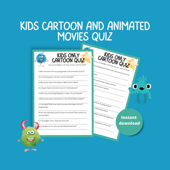 Kids cartoon and animated movie quiz, triva questions, Children's movie ...