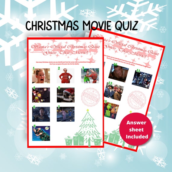Christmas Movie Quiz - Guess the Movie by Samurai Watermelon Printables ...