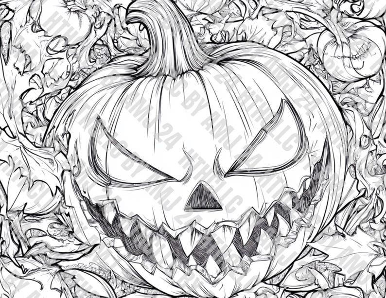 Coloring Book - Pumpkin Heads Collection - 10 Sheets - Halloween-spooky ...