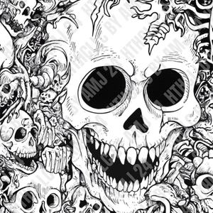 Coloring Pages - 10 Sheets - Skulls Collection, Halloween - Etsy