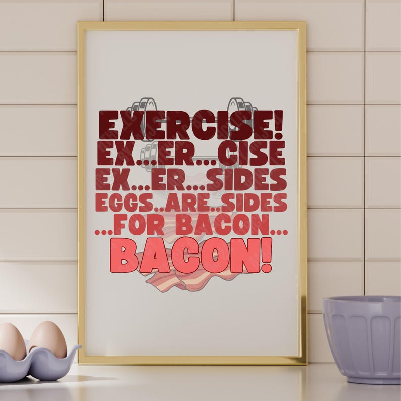 Exercise-bacon Svg - Eggs and Bacon Svg - Etsy Canada