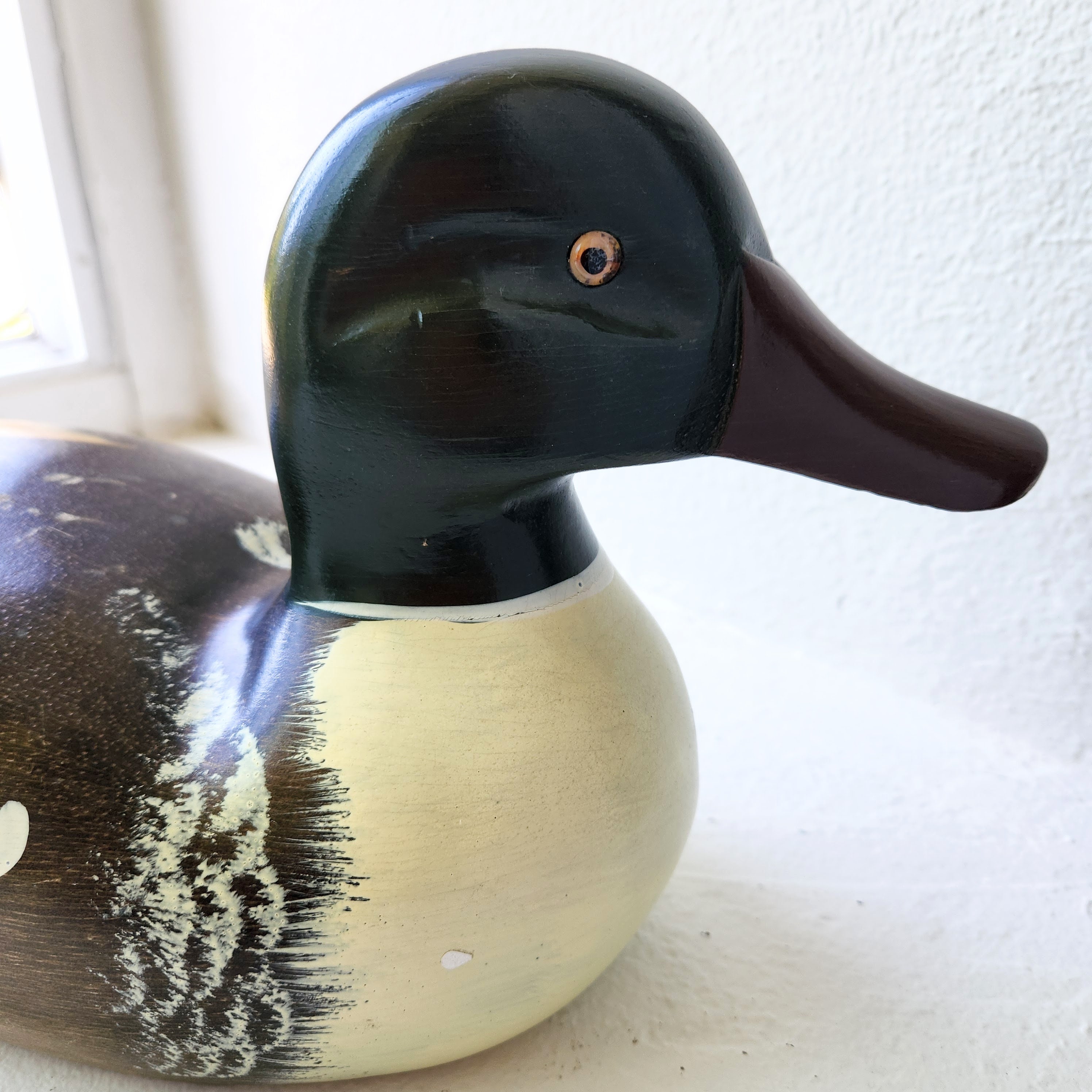 Vintage Large Hand Carved and Painted Wooden Mallard Duck Decoy ...
