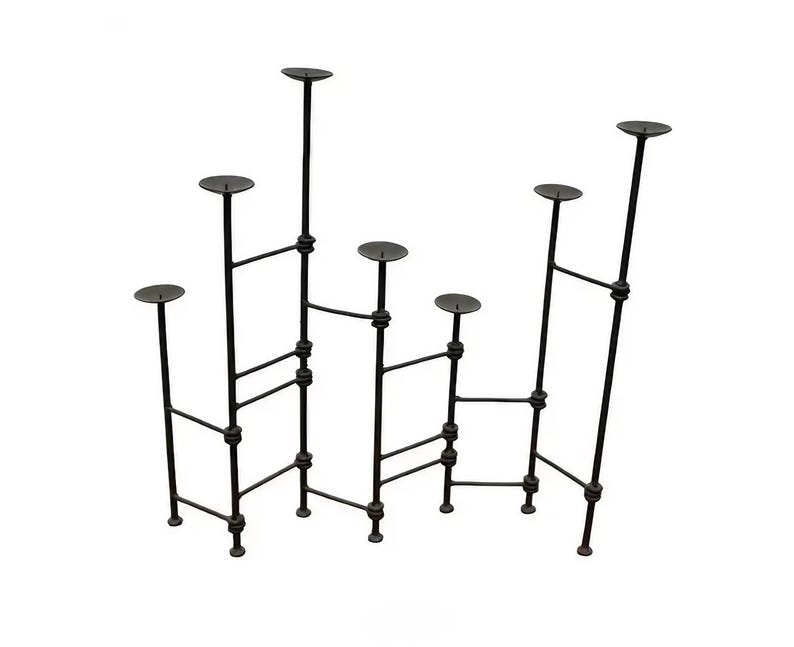 Foldable Mid-century Modern Wrought Iron Candelabra, Gothic Tiered 7 ...