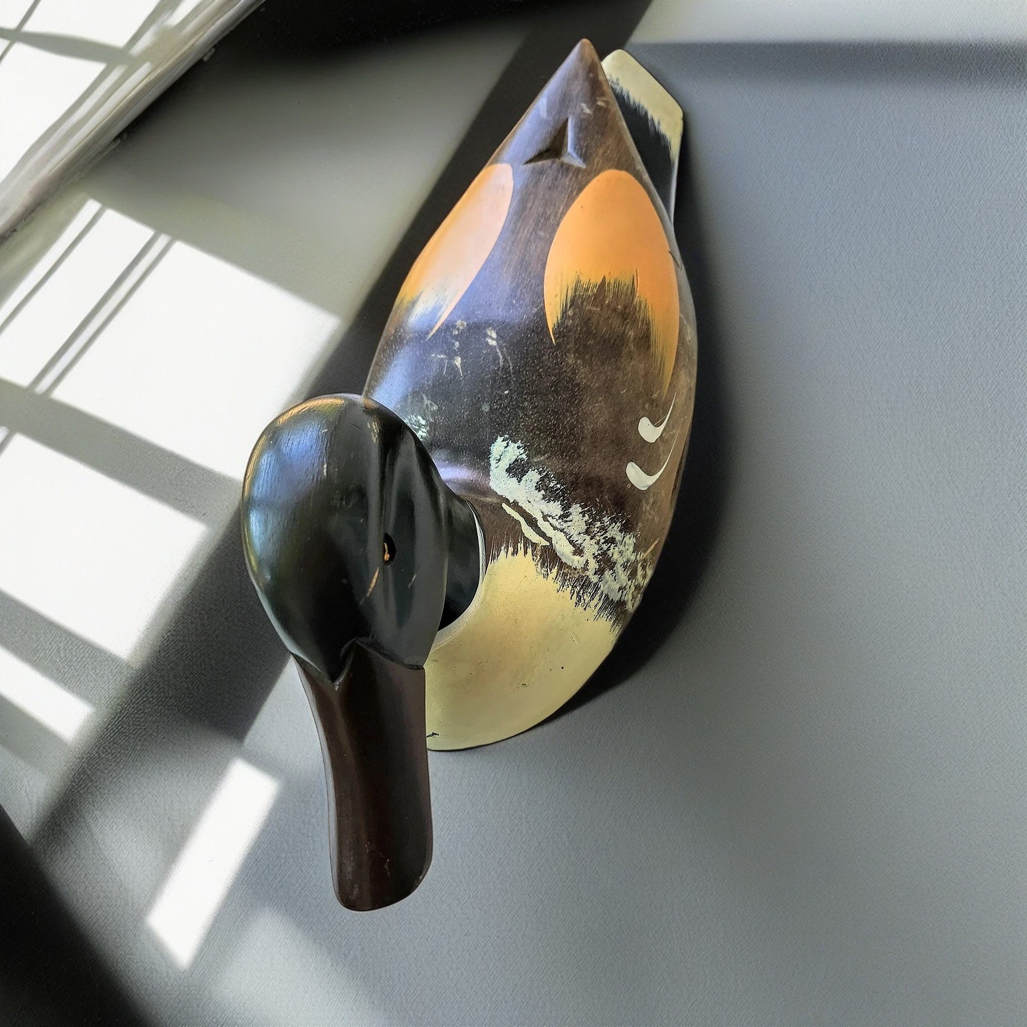 Vintage Large Hand Carved and Painted Wooden Mallard Duck Decoy ...