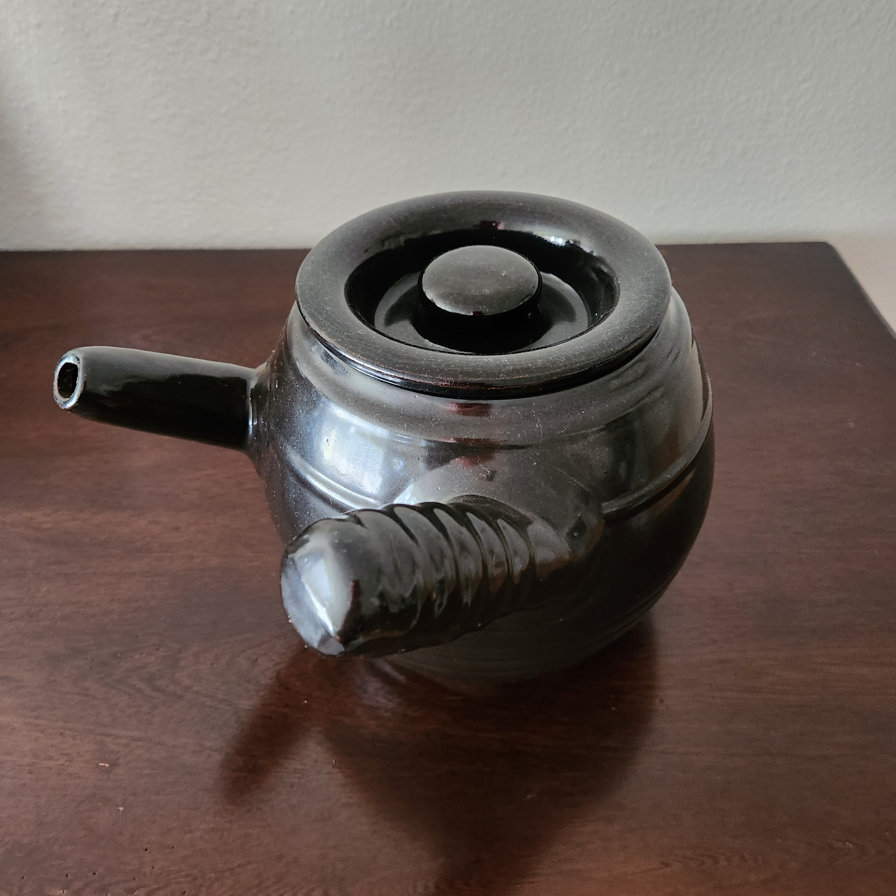 Japanese Ceremonial Teapot, Large Teapot, Ceramic Teapot, Side Roll-tip ...