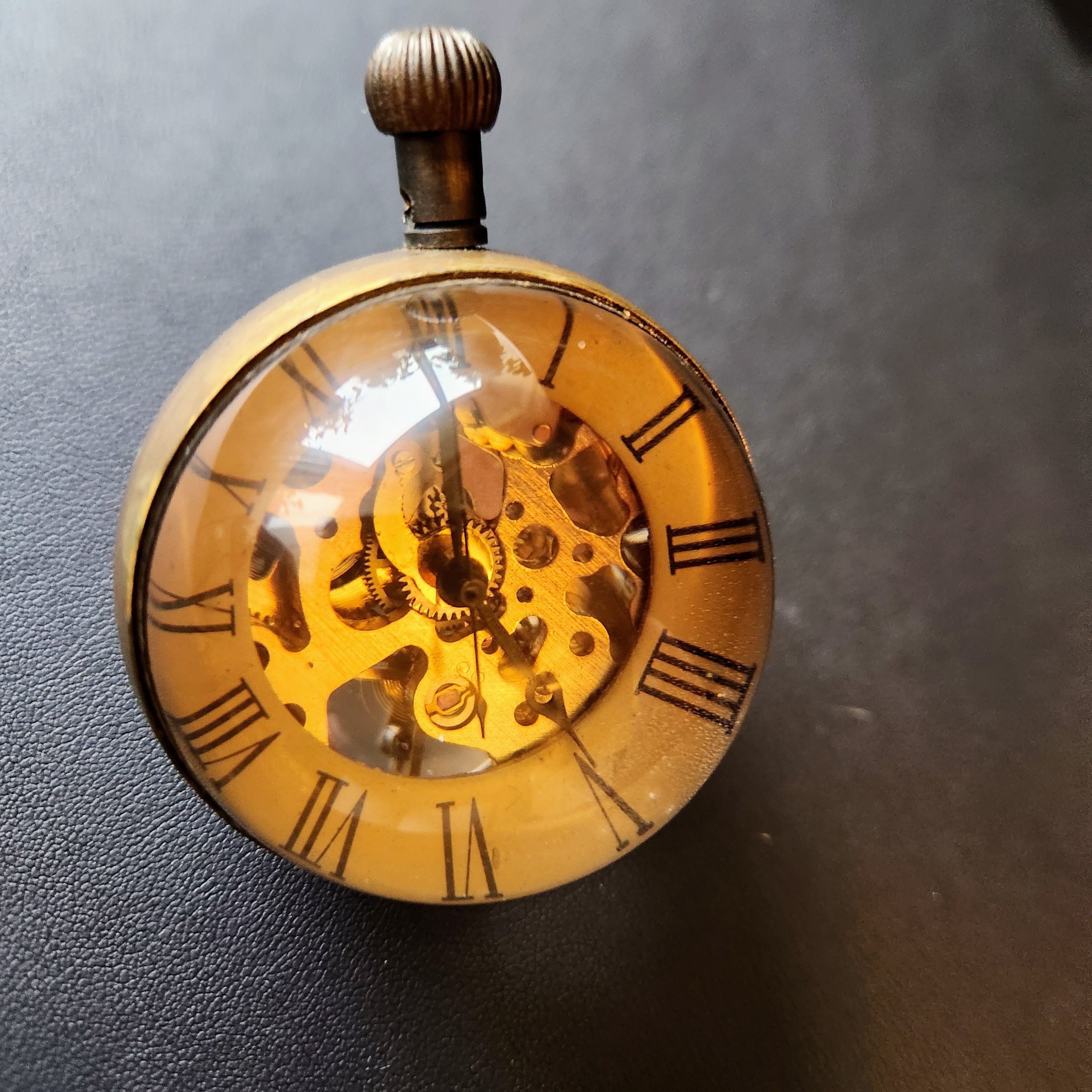 Vintage, Early 1980s. Rear Crystal Ball Clock/paperweight. Gold ...