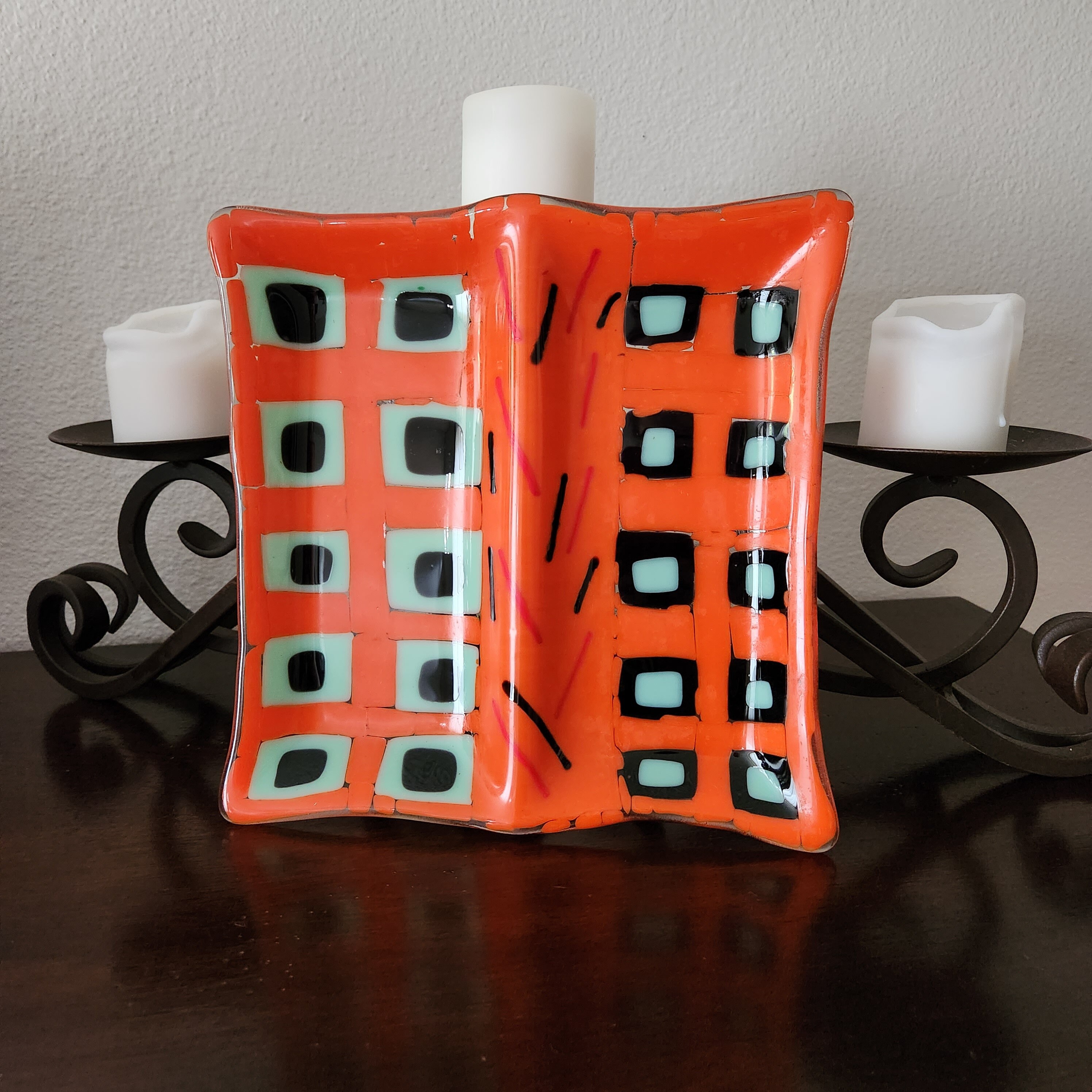 Mid-century Modern Atomic Style Retro Orange Black/white - Etsy