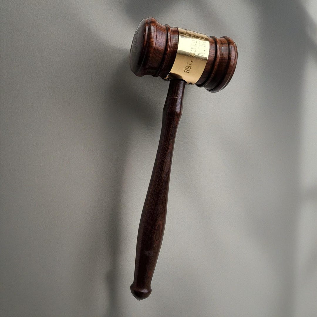 Engraved Walnut Masonic Gavel, Queen City Lodge, Eastern Star, 1968-69 ...