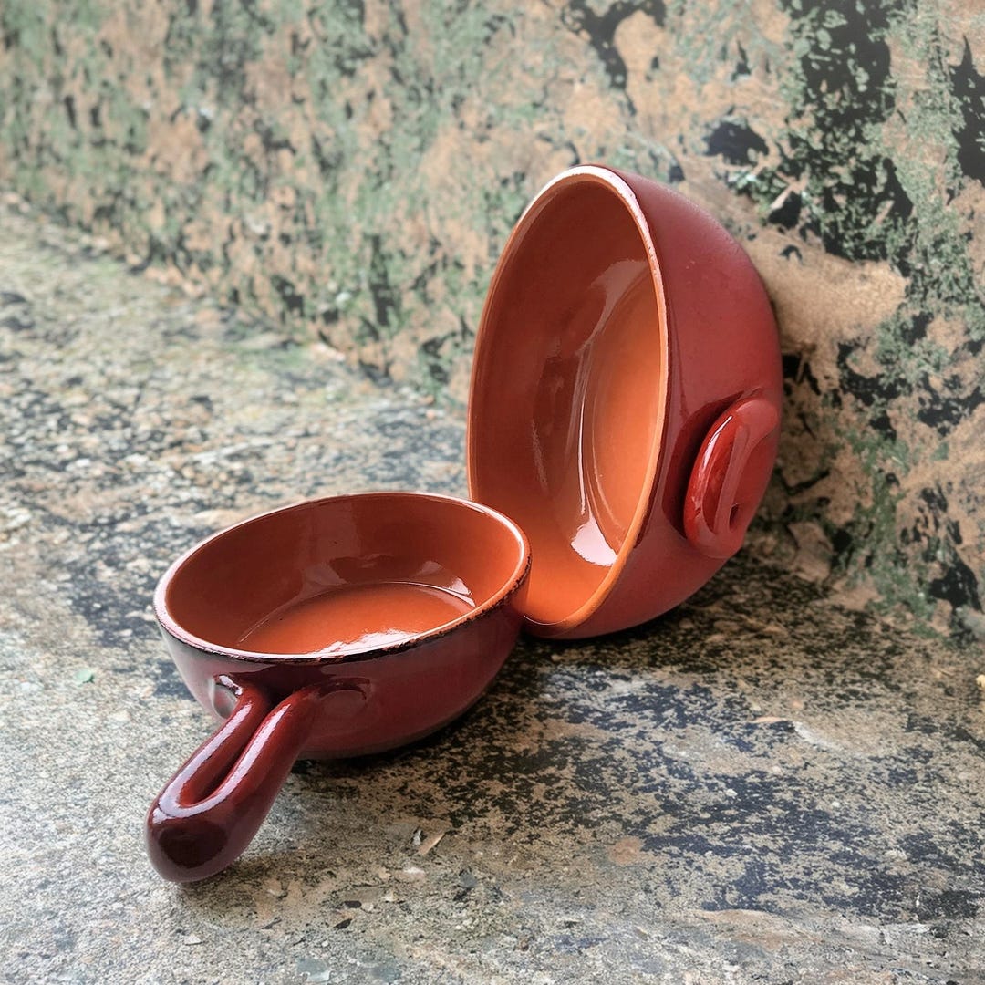 Vintage Italian Terracotta Cookware Set by De Silvia, Red & Orange ...