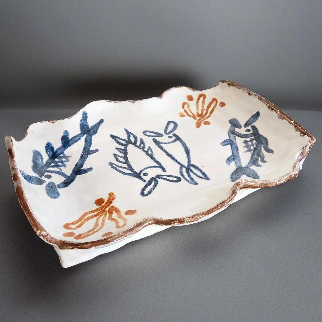 X-large Ceramic Sushi Fish Platter, Coastal Decor, Studio Pottery ...