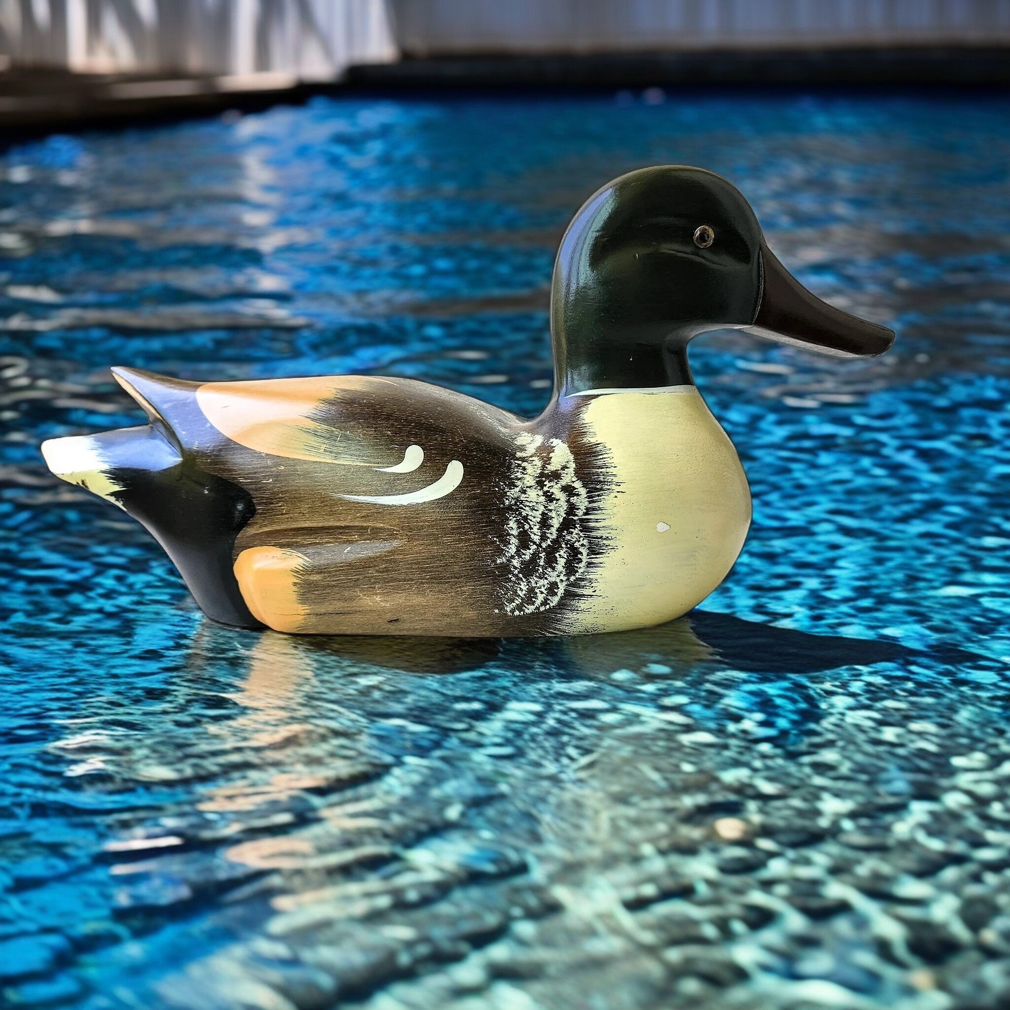 Vintage Large Hand Carved and Painted Wooden Mallard Duck Decoy ...