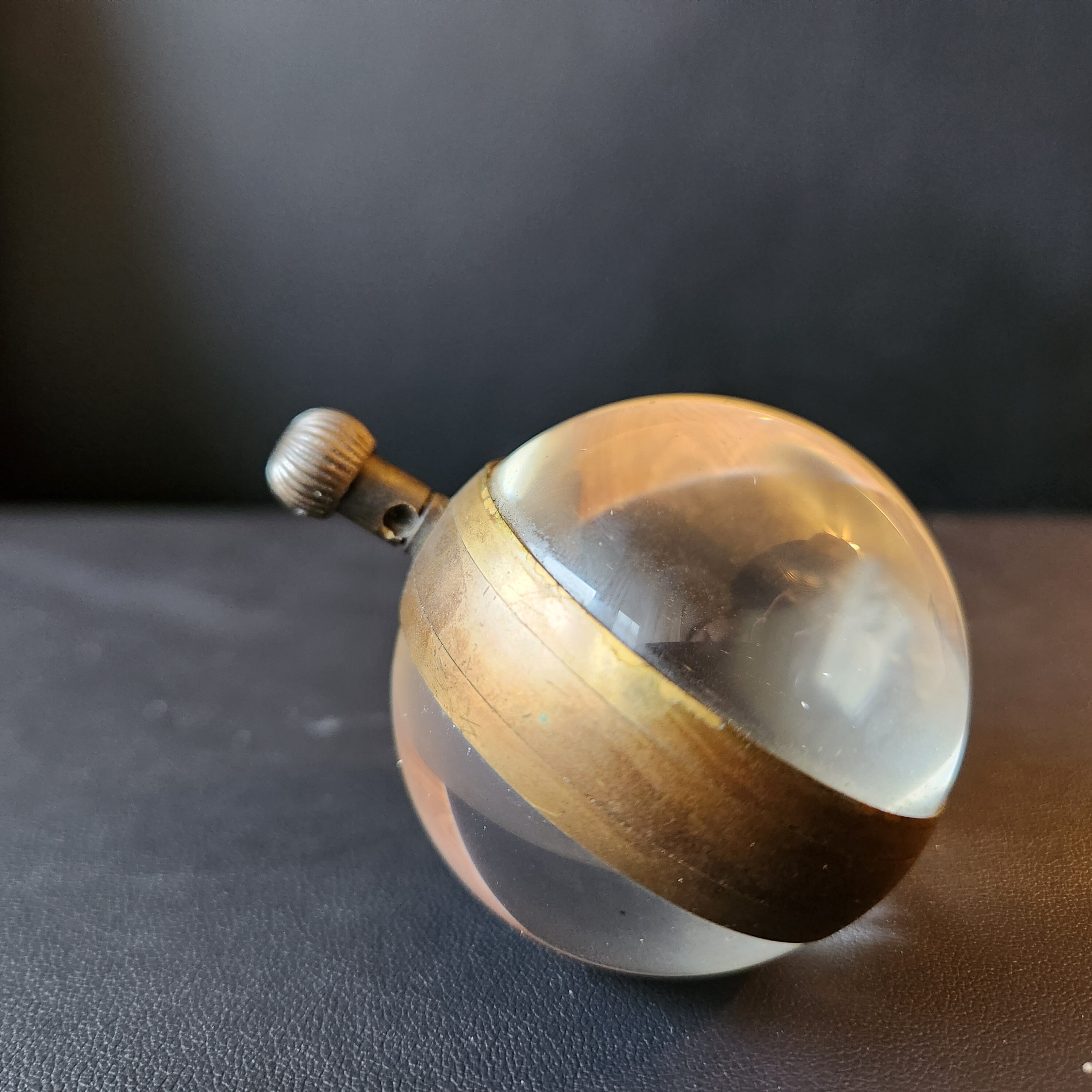 Vintage, Early 1980s. Rear Crystal Ball Clock/paperweight. Gold ...