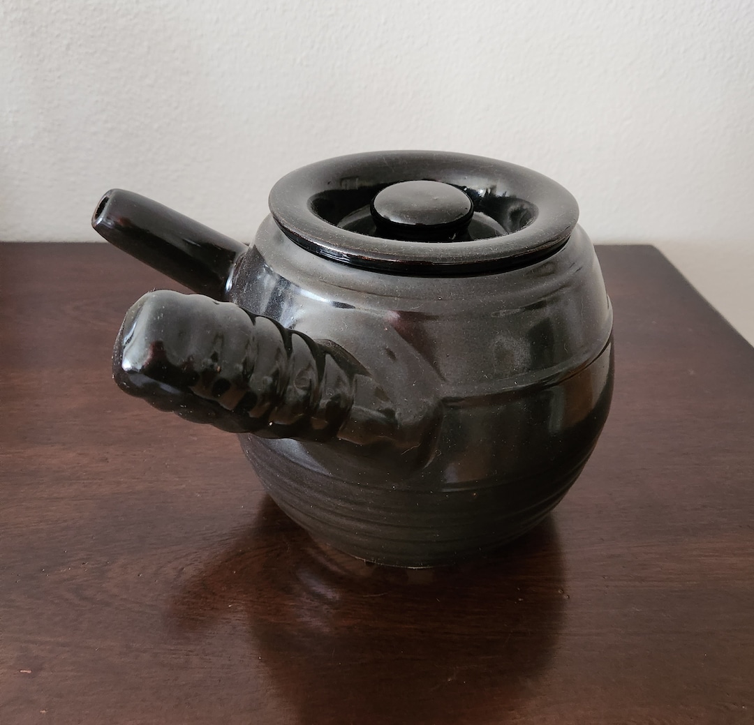 Japanese Ceremonial Teapot, Large Teapot, Ceramic Teapot, Side Roll-tip ...